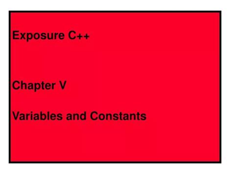 ppt exposure c chapter v variables and constants powerpoint