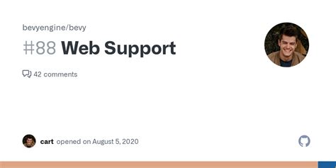 Web Support · Issue 88 · Bevyenginebevy · Github
