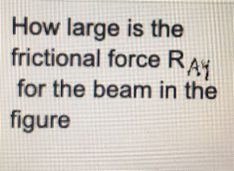 Solved Frictional Force Ram How Large Is The For The Beam In