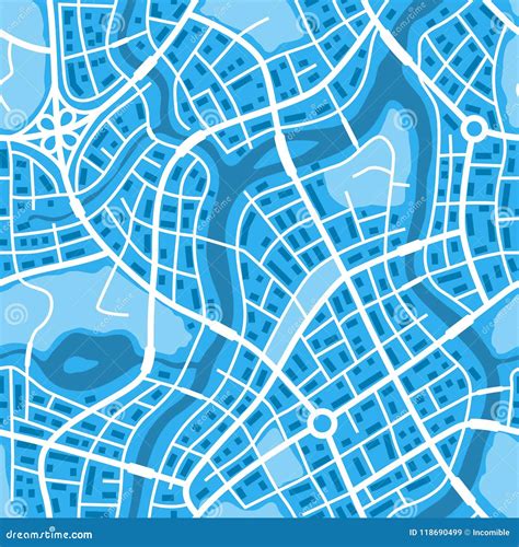 Abstract City Map Seamless Pattern Stock Vector Illustration Of Cartography Plan 118690499
