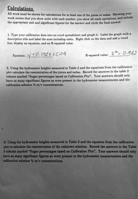 Caleulations The Appropriate Unit And Significant Figures For The