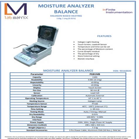 Labmatrix Digital Fully Automatic Halogen Moisture Analyzer Model Name