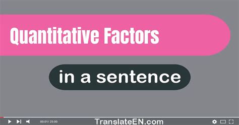 Quantitative Factors In A Sentence