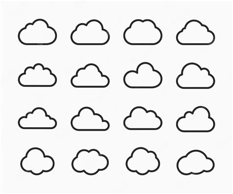 Premium Vector Clouds Lines Collection Cloud Shapes Collection