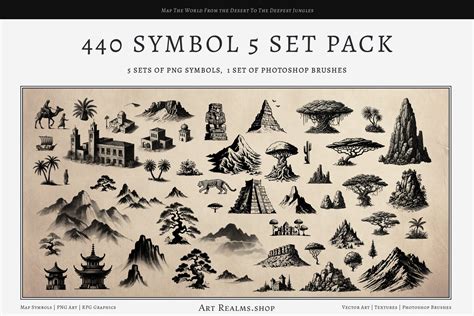Map Symbols And Icons For Rpg Maps And Books — Custom Fantasy Maps Rpg Symbols And Fantasy Art For