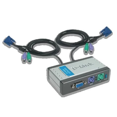 2 Port Keyboard Video Mouse Switch With Built In Cables