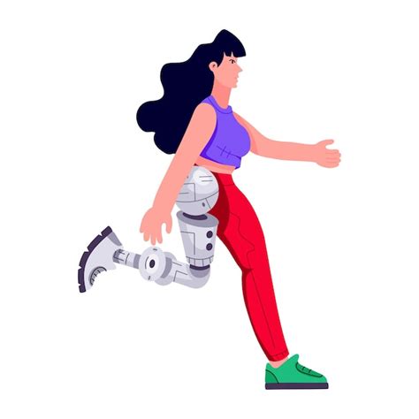 Premium Vector Modern Flat Illustration Of Prosthetic Girl