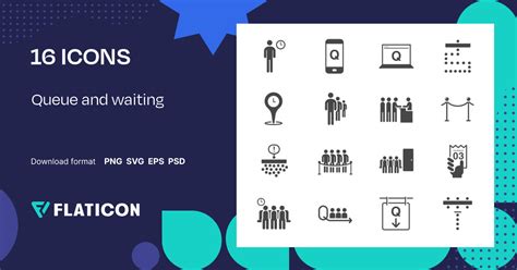 Queue And Waiting Icon Pack 16 Svg Icons