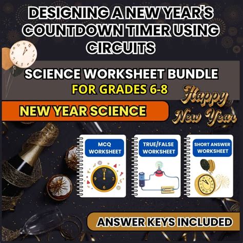 New Year Science Countdown Timer Circuit Design 3 Worksheets