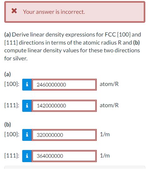 Solved A Derive Linear Density Expressions For FCC 100 Chegg