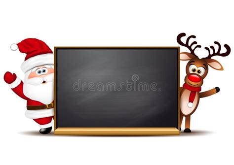 Het Rendier En De Kerstman Kerstmis Achtergrond Van Rudolph Vector