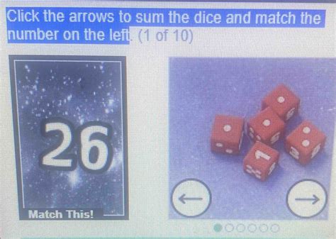 Solved Click The Arrows To Sum The Dice And Match The Number On The