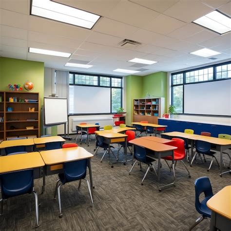 Modern Classroom Photos With Interactive Learning Premium Ai