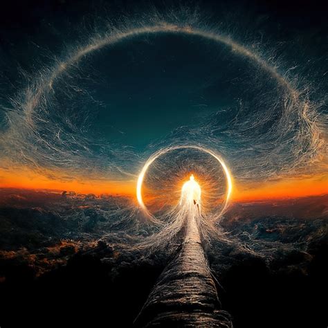 Premium Photo Souls Rising Above The Earth Towards A Spiral Of Bright