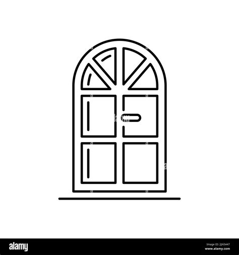 Round Windows Icon Linear Style Vector Architecture Elements Line
