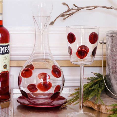 Vietri Drop Wine Glass Red
