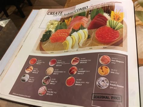 Excapade Japanese Cuisine Restaurant Miri Sushi And Sashimi Menu With