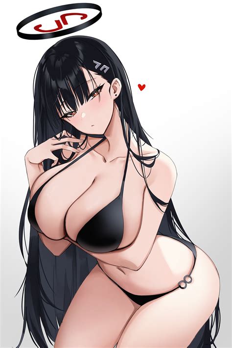 Rule 34 Arm Under Breasts Bikini Blue Archive Blush Contrapposto Ear