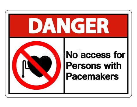 Danger No Access For Persons With Pacemaker Symbol Sign Isolate On