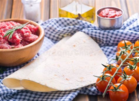 Ingredients For Tacos Stock Image Image Of Preparation 70600631