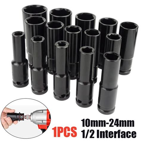 1pc 1 2 Drive Deep Impact Wrench Socket Head Adapter 10mm 24mm