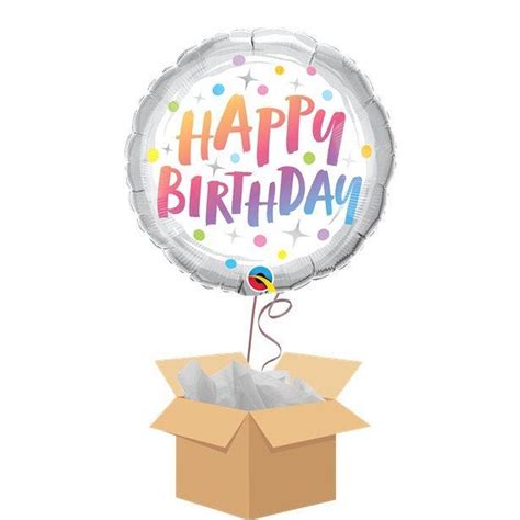 Rainbow Dots Happy Birthday Balloon Delivered Inflated Party Delights