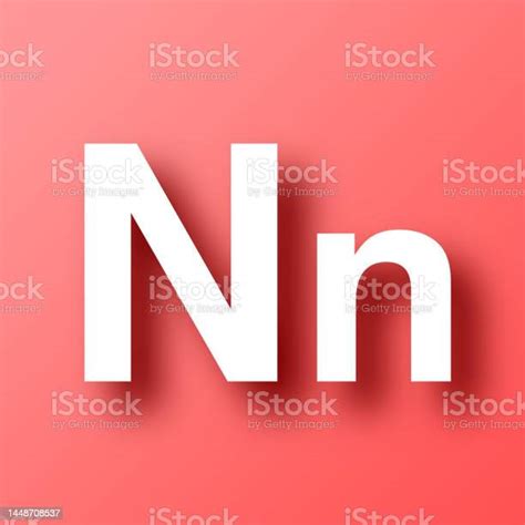 문자 N 대문자와 소문자 그림자가 있는 빨간색 배경의 아이콘 대문자에 대한 스톡 벡터 아트 및 기타 이미지 대문자 알파벳