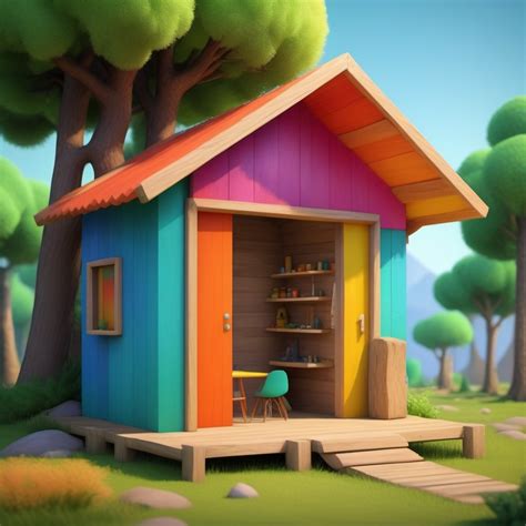 Vibrant Unsafe Looking Wooden Playhouse In D Animation Stable