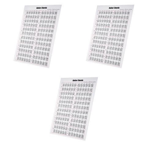 3pcs Guitar Chart Classicalfolk Music Learning Aid Poster Reference