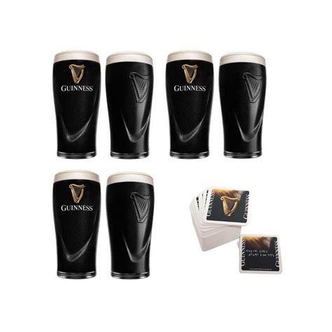 Guinness Pint Glasses Set Of 6 A 0568 L