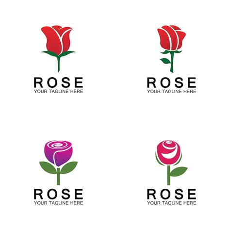 장미 로고 꽃 벡터 아이콘 일러스트 디자인 프리미엄 벡터