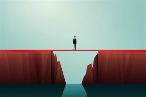 Businessman Bridging The Divide With A Line Premium AI Generated Image