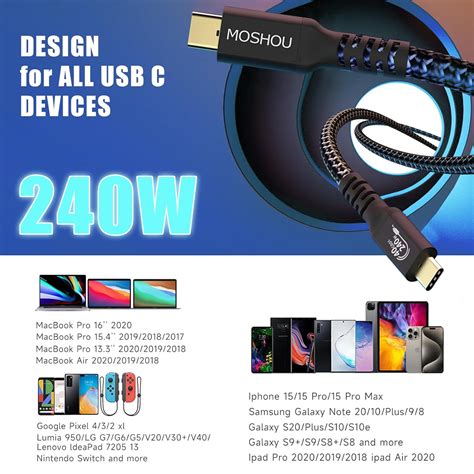 Trahoo 240w Usb C To Usb C Cable Usb If Certified 8k60hz 40gbps