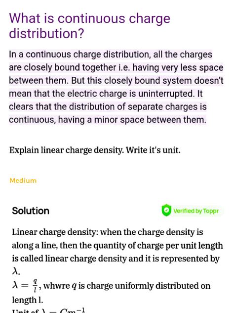 Continuous Charge Distribution And Linear Distribution Pdf