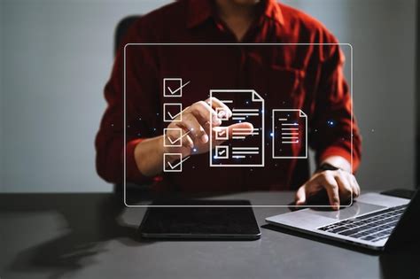 Premium Photo Checklist And Filling Survey Form Online Document Management System Dms