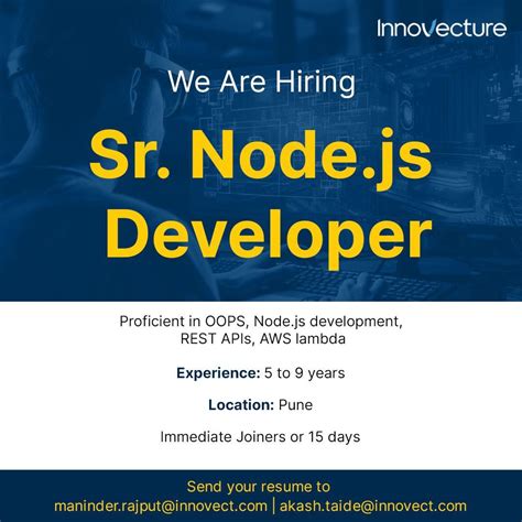 Innovecture On Linkedin Hiringnow Nodejs Developers Immediatejoiners Innovecture