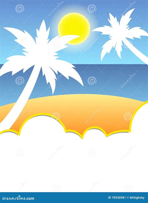 Summer Tropical Beach Flyer Stock Vector Illustration Of Palm Tree