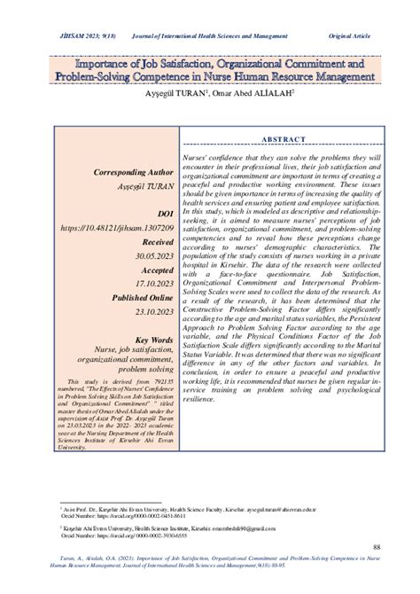 Pdf Importance Of Job Satisfaction Organizational Commitment And