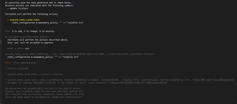 Azurerm Redis Cache Imported State No Fill Maxmemory Policy Issue