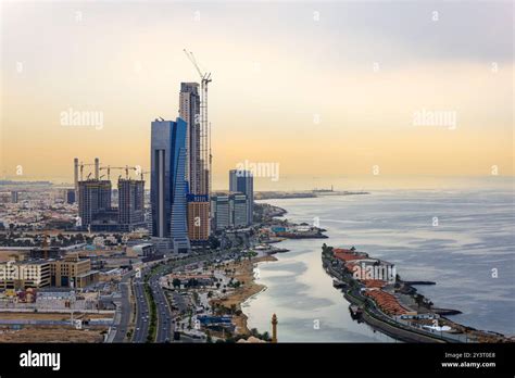 Jeddah Saudi Arabia Jan 1 2024 Skyline Arial View Jeddah City