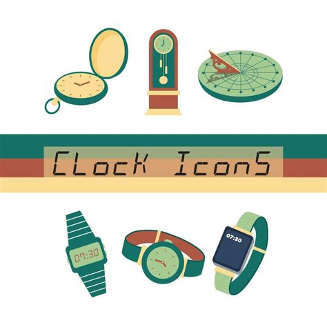 Set Of Different Clock Icons Vector Illustration 34786291 Vector Art At Vecteezy