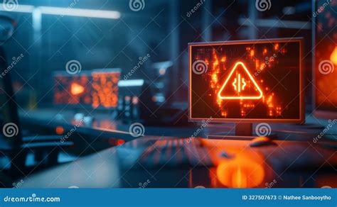 Cybersecurity Warning On Computer Screen Stock Illustration