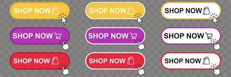 Online Shopping Click Here Apply Buttons Hand Pointer Clicking Shop