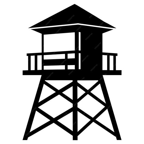 Premium Vector Lifeguard Tower Vector Silhouette Black Color