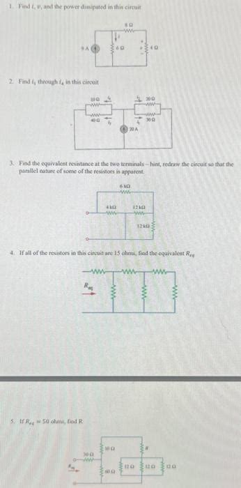 Solved 1 Find Ts V Asd Ibe Power Disipated In Ihin Citruit Chegg