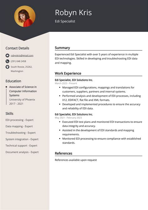 Edi Specialist Resume Example For 2024