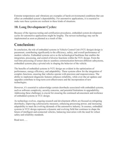 Role Of Embedded Systems In Vcu Design Pdf Pdf