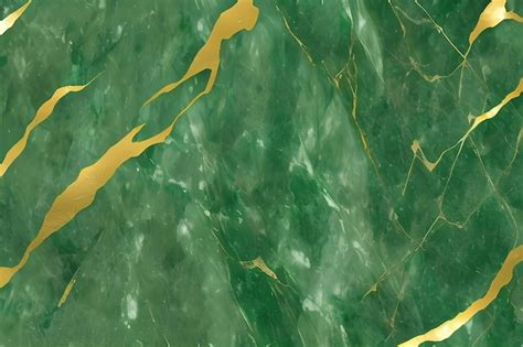 Premium AI Image Marble Background Of Emerald Green Color With Gold