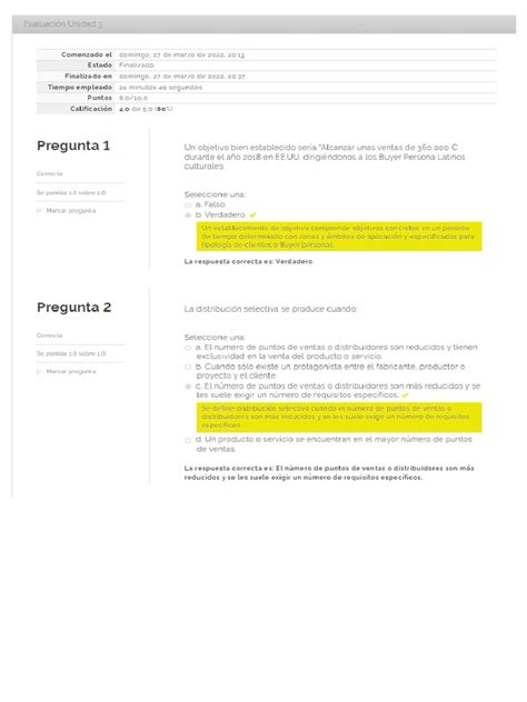 Evaluacion Unidad 3 Fundamentos De Mercadeo Pdf