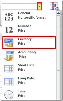 Excel 2010 Currency Values